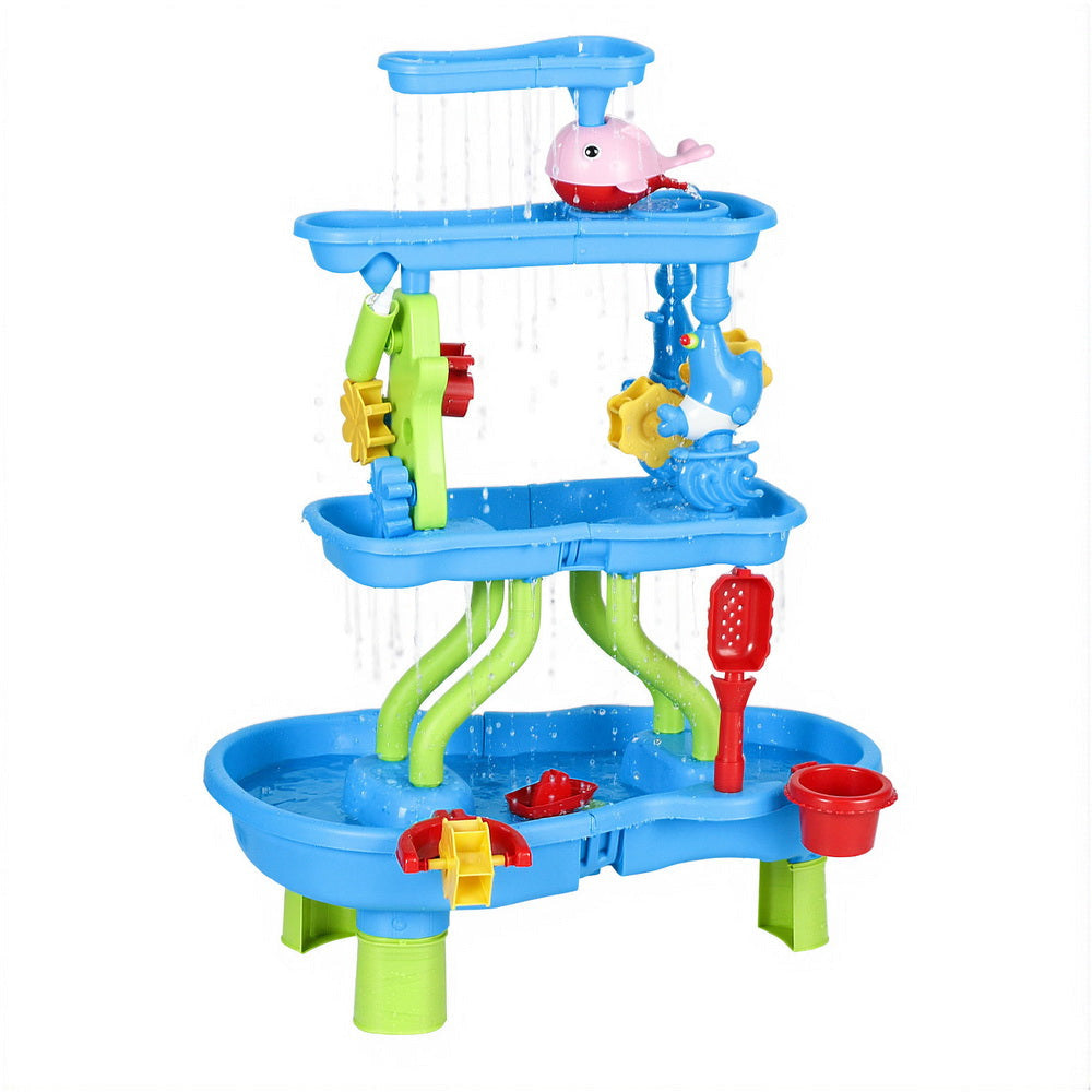 Momentous Living - Kids Sand and Water Table 4-Tier Waterfall Sandpit ...