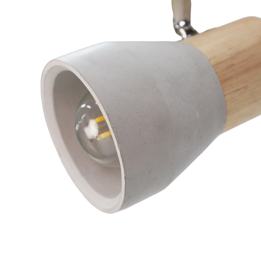 Momentous Living - Kofi 1-Light Wooden Base Concerete Shade Ceiling ...