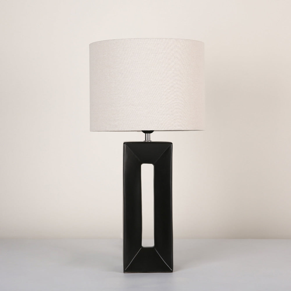 Momentous Living - Kori Block Design Ceramic Base Fabric Shade Desk ...
