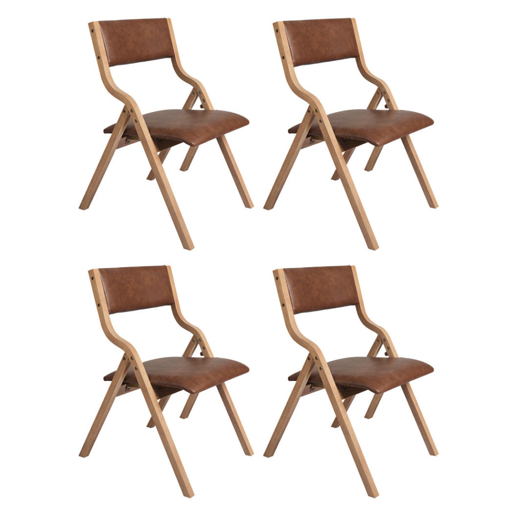Momentous Living - Levede 4x Dining Chairs Foldable PU Tan Dining Chair ...