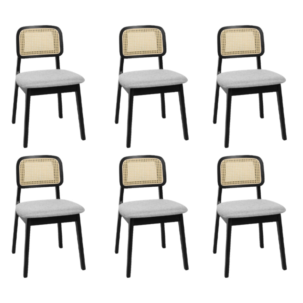 Momentous Living - Levede Dining Chair Wood Rattan Armless Black x6 ...