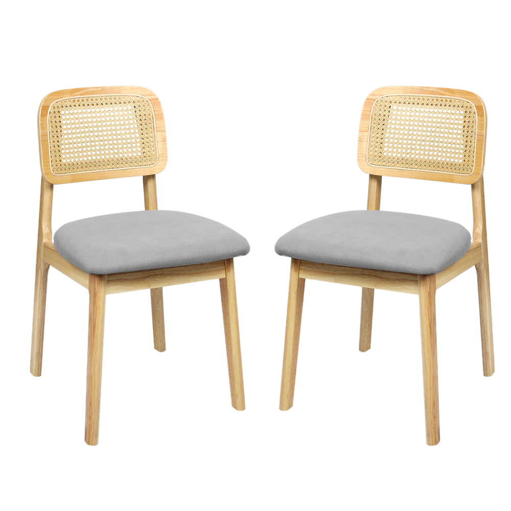 Momentous Living - Levede Dining Chair Wood Rattan Armless Natural x4 ...