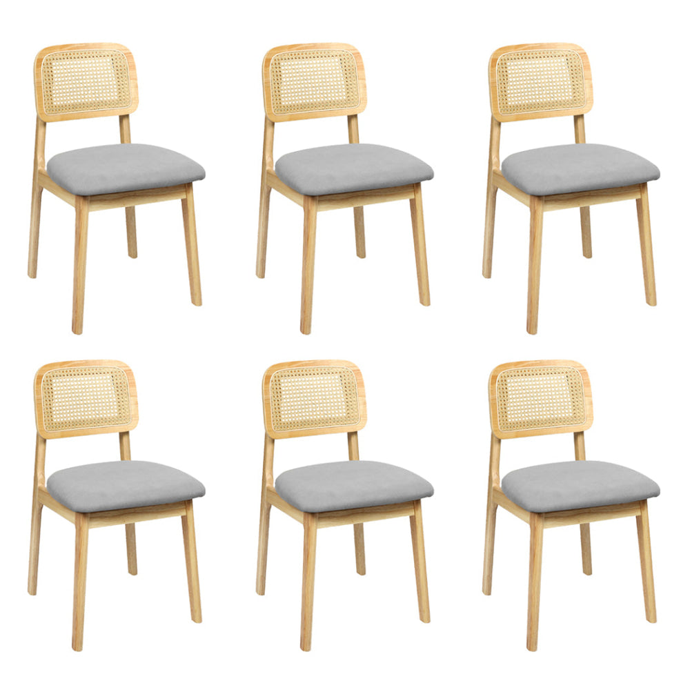 Momentous Living - Levede Dining Chair Wood Rattan Armless Natural x6 ...