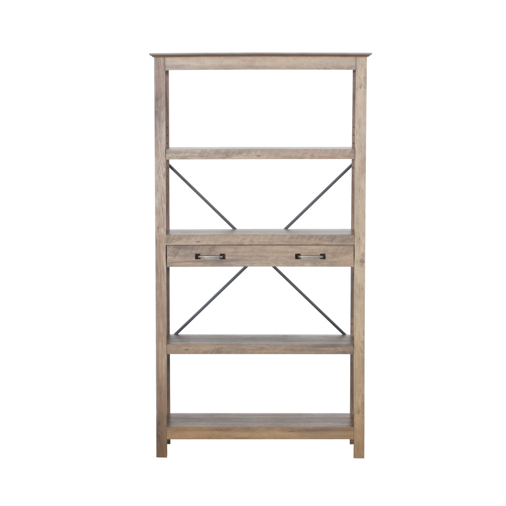 Momentous Living - Luca 4-Tier Shelves Display Bookcase W/ Drawer ...