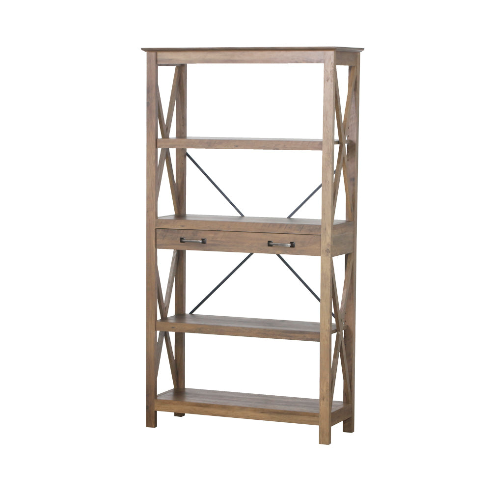 Momentous Living - Luca 4-Tier Shelves Display Bookcase W/ Drawer ...