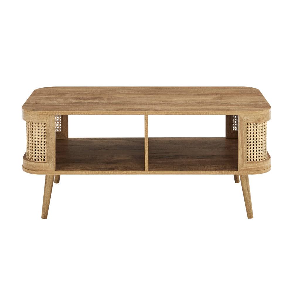 Momentous Living - Mean Rectangular Open Shelves Tea Coffee Table Oak ...