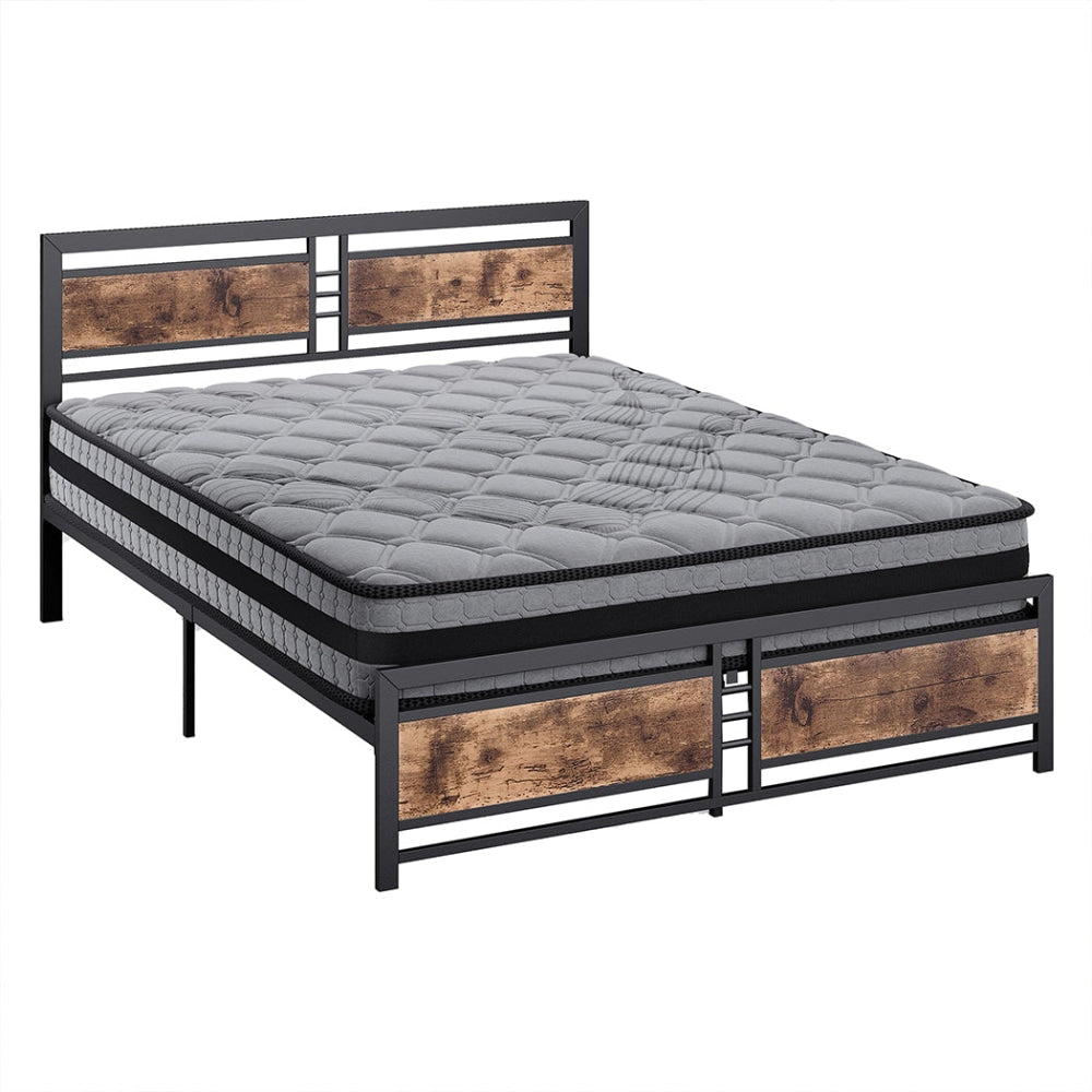 Momentous Living - Metal Bed Frame Mattress Base Set Wood King Double ...