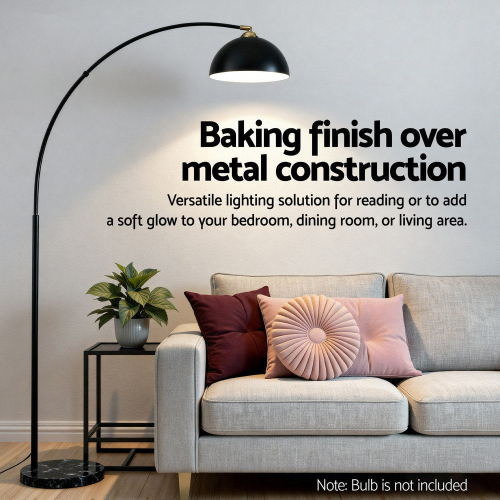 Momentous Living - Modern Arched Floor Lamp Black Standing Heavy-Duty ...