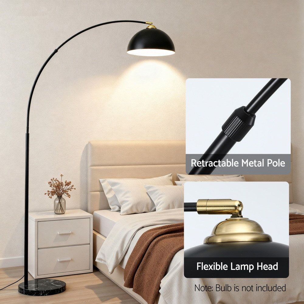Momentous Living - Modern Arched Floor Lamp Black Standing Heavy-Duty ...