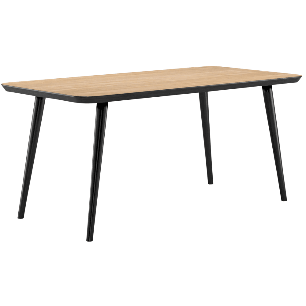 Momentous Living - Modern Wooden Rectangular Kitchen Dining Table 120cm - Natural Oak / Black