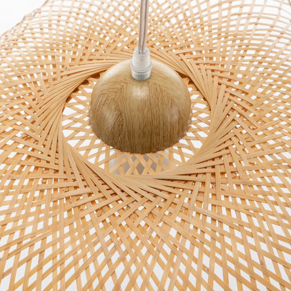 Momentous Living - Natural Hand-Woven Bamboo Wave Hanging Pendant Lamp ...