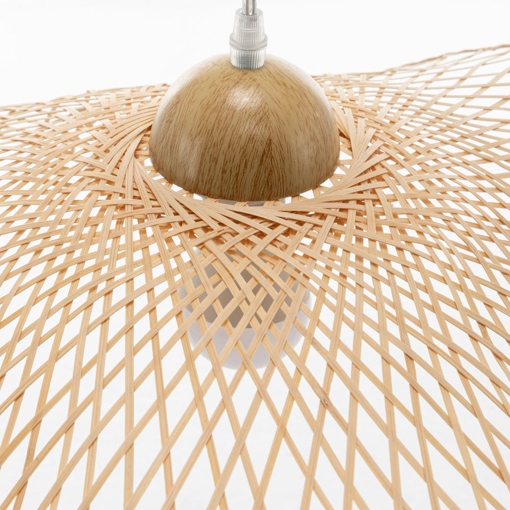 Momentous Living - Natural Hand-Woven Bamboo Wave Hanging Pendant Lamp ...