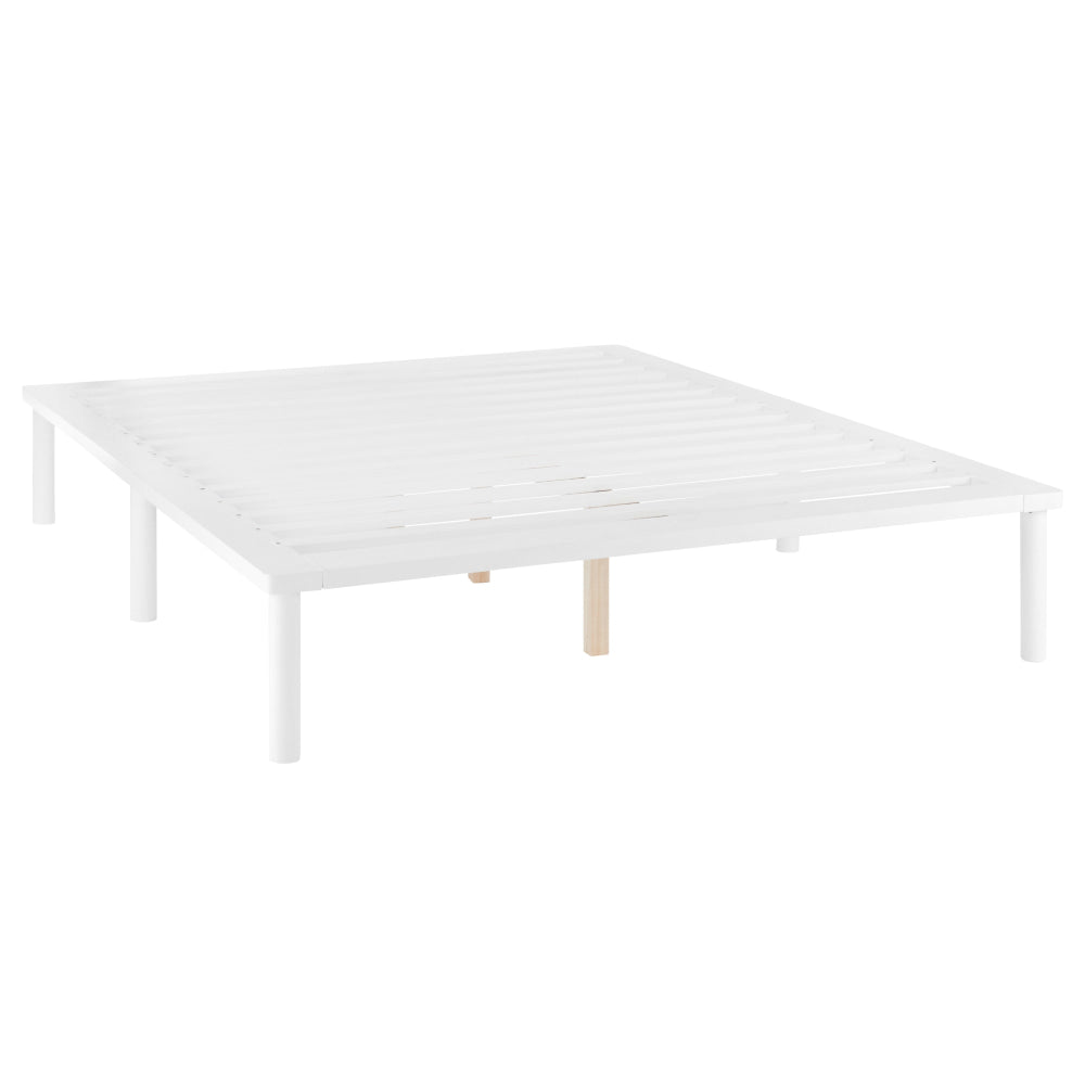 Momentous Living - Orlando Wood Bed Frame Queen Size White Bed Frame ...