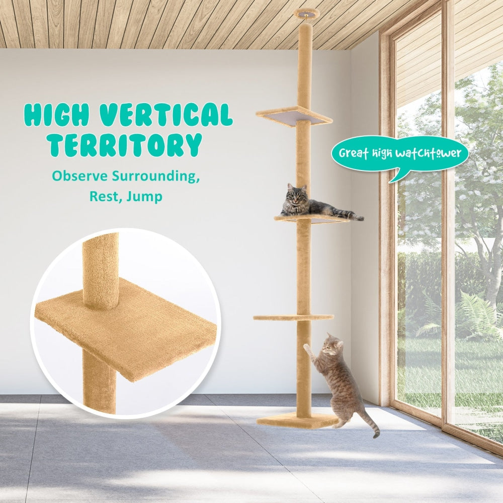 Momentous Living - Paw Mate 278cm Brown Cat Tree PILLAR Scratcher ...
