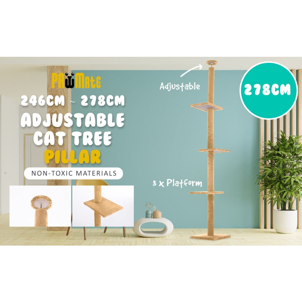 Momentous Living - Paw Mate 278cm Brown Cat Tree PILLAR Scratcher ...