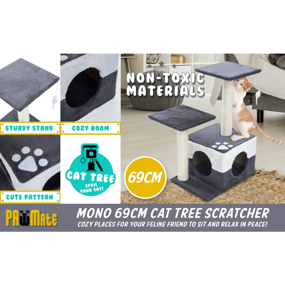 Momentous Living - Paw Mate 69cm Grey Cat Tree Mono Multi Level ...