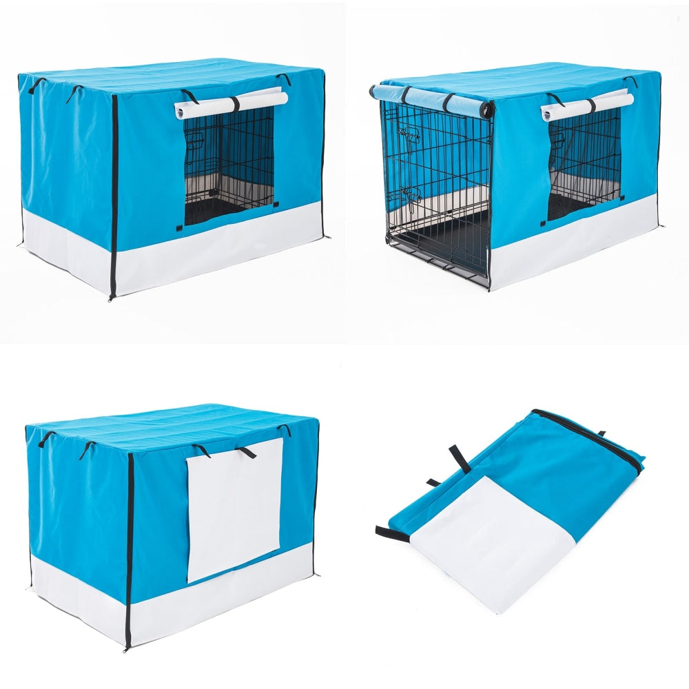 Momentous Living - Paw Mate Blue Cage Cover Enclosure for Wire Dog Cage ...