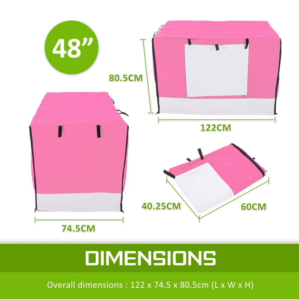 Momentous Living - Paw Mate Pink Cage Cover Enclosure for Wire Dog Cage ...