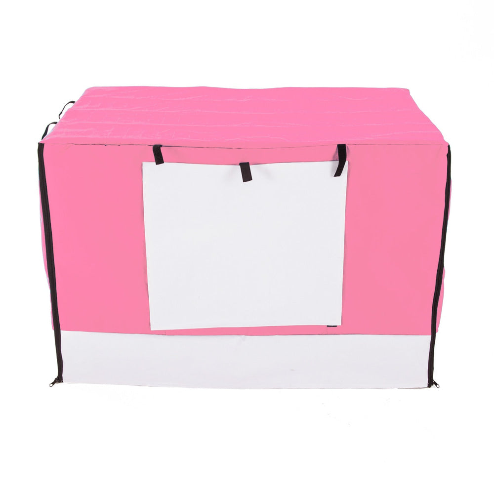 Momentous Living - Paw Mate Pink Cage Cover Enclosure for Wire Dog Cage ...
