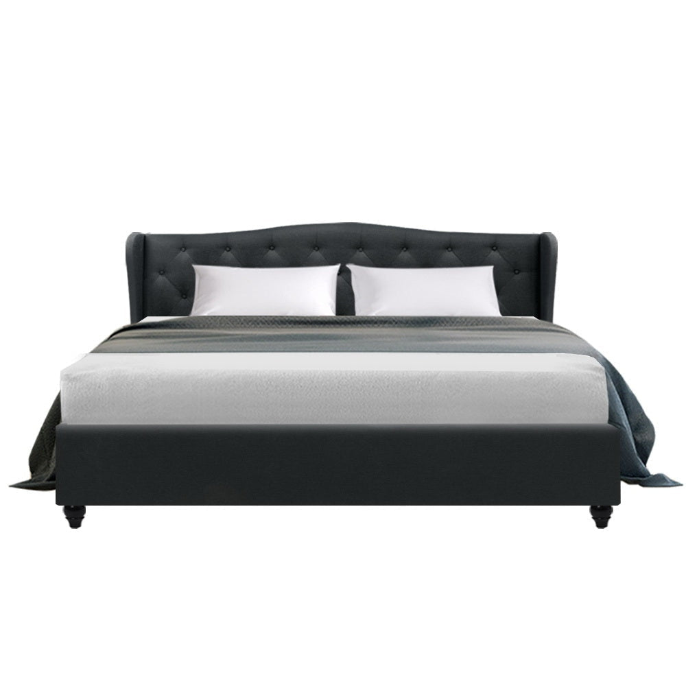Momentous Living - Pier Bed Frame Fabric - Charcoal King Bed Frame Bed ...
