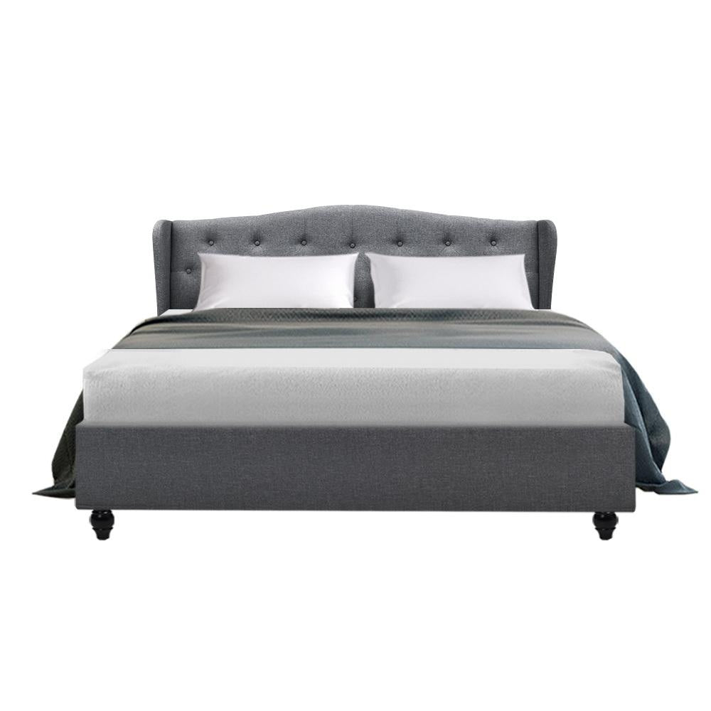 Momentous Living - Pier Bed Frame Fabric - Grey Queen Bed Frame Bed Frames