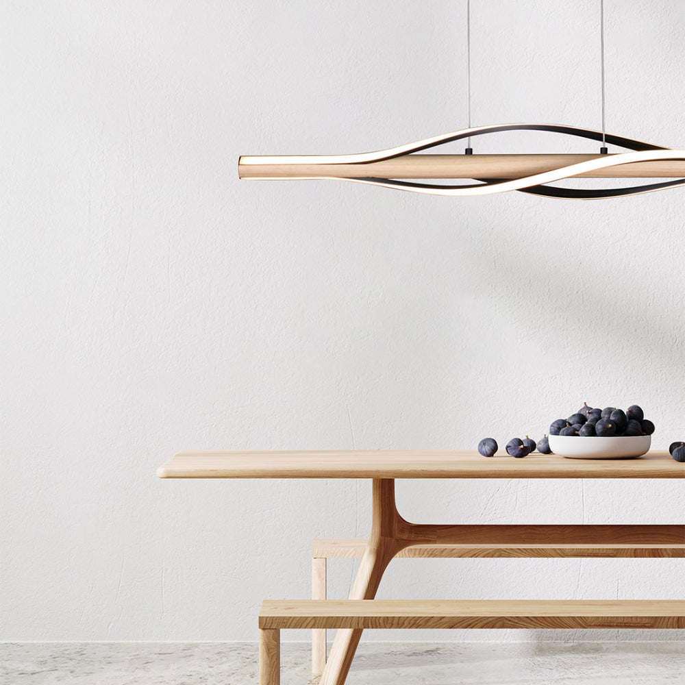 Momentous Living - Randy Sleek Curvy CCT LED Hanging Pendant Light Lamp ...