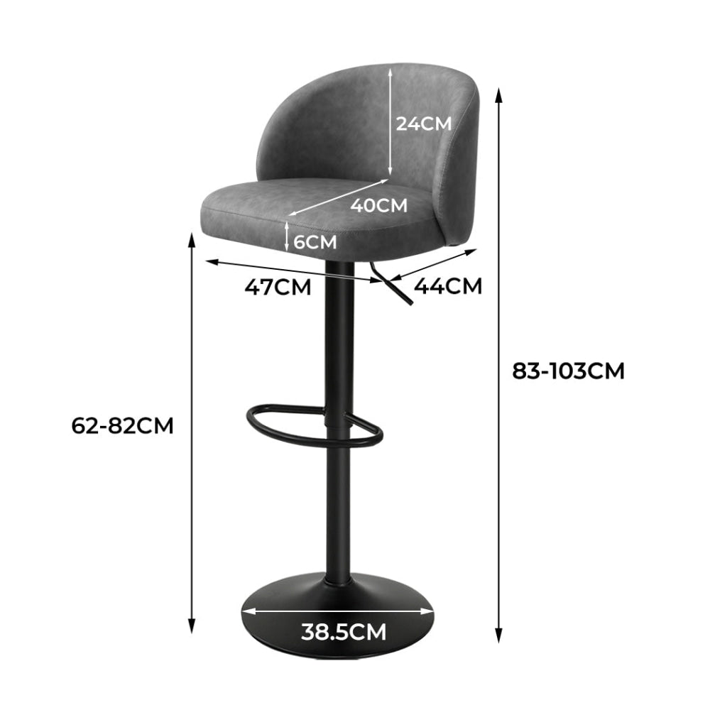 Momentous Living - Ergonomic Adjustable Bar Stool – PU Leather Swivel ...