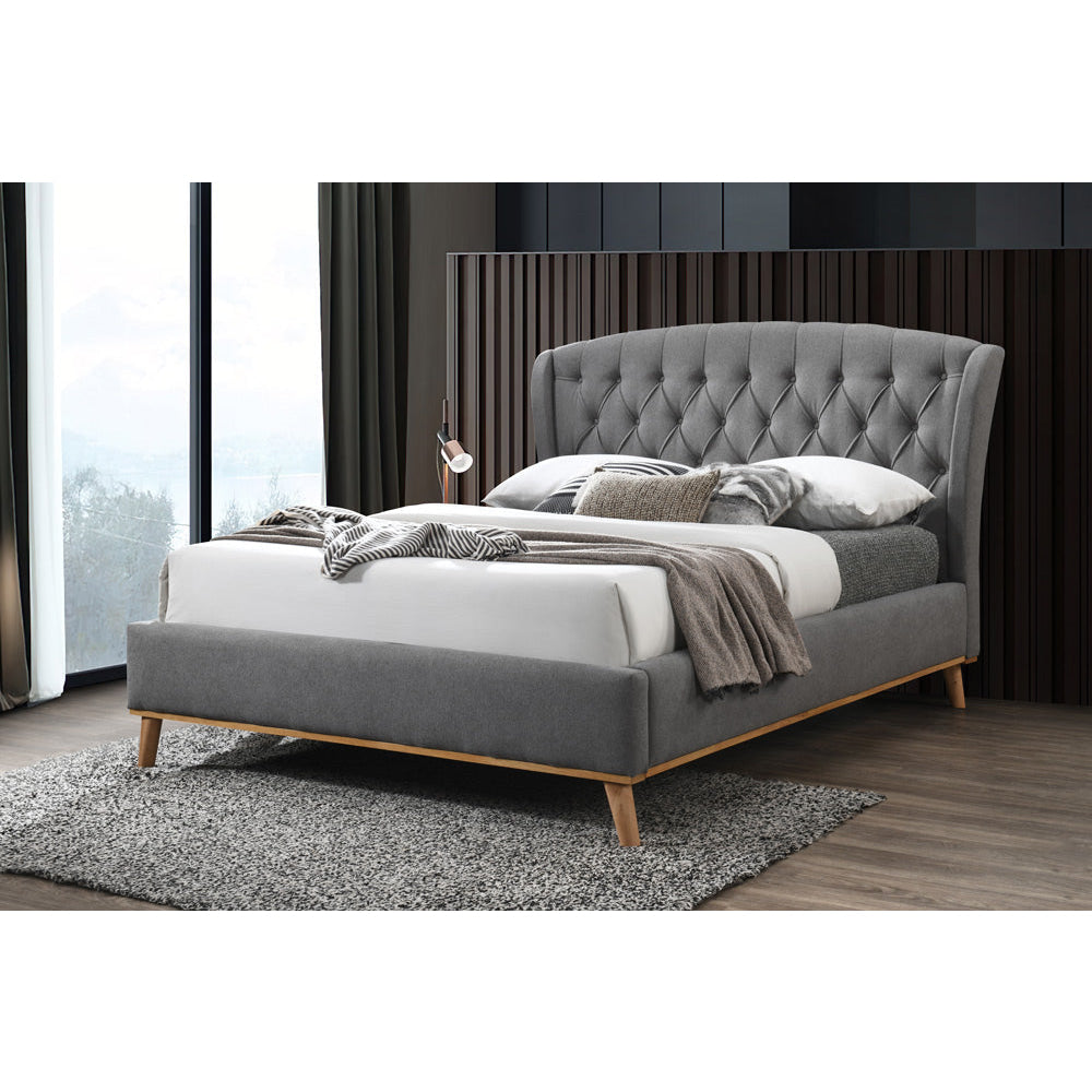 Momentous Living - Sage Fabric Button Tufted Bed Frame Queen Size ...