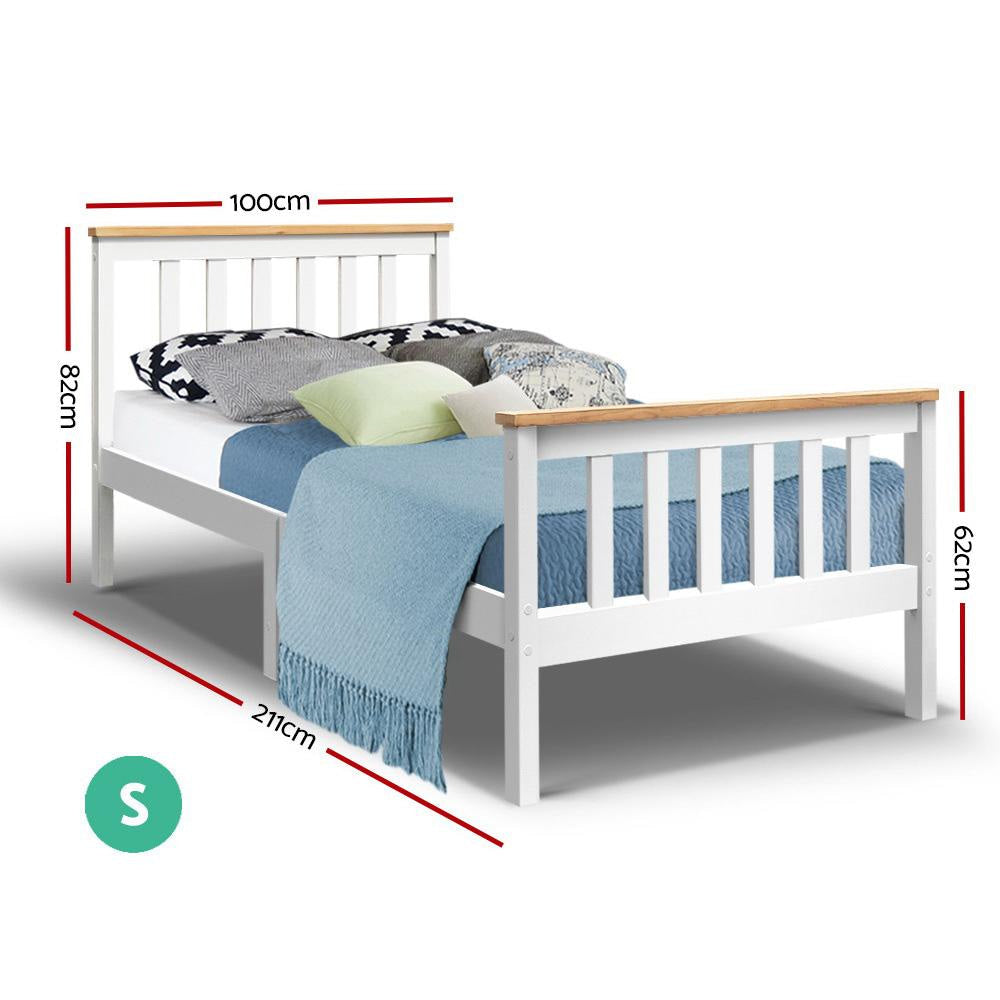 Momentous Living - Single Wooden Bed Frame Bedroom Furniture Kids Bed ...
