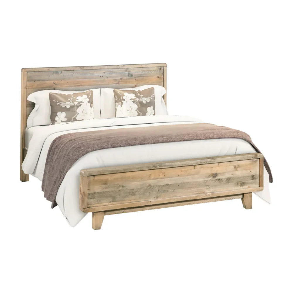 Momentous Living - Solid Timber Bed Frame Queen Size Rustic Timber ...