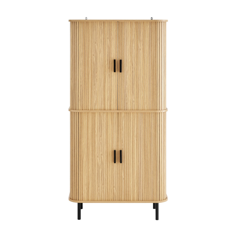 Momentous Living - Galene Tall 4-Doors Storage Cupboard Display Cabinet ...