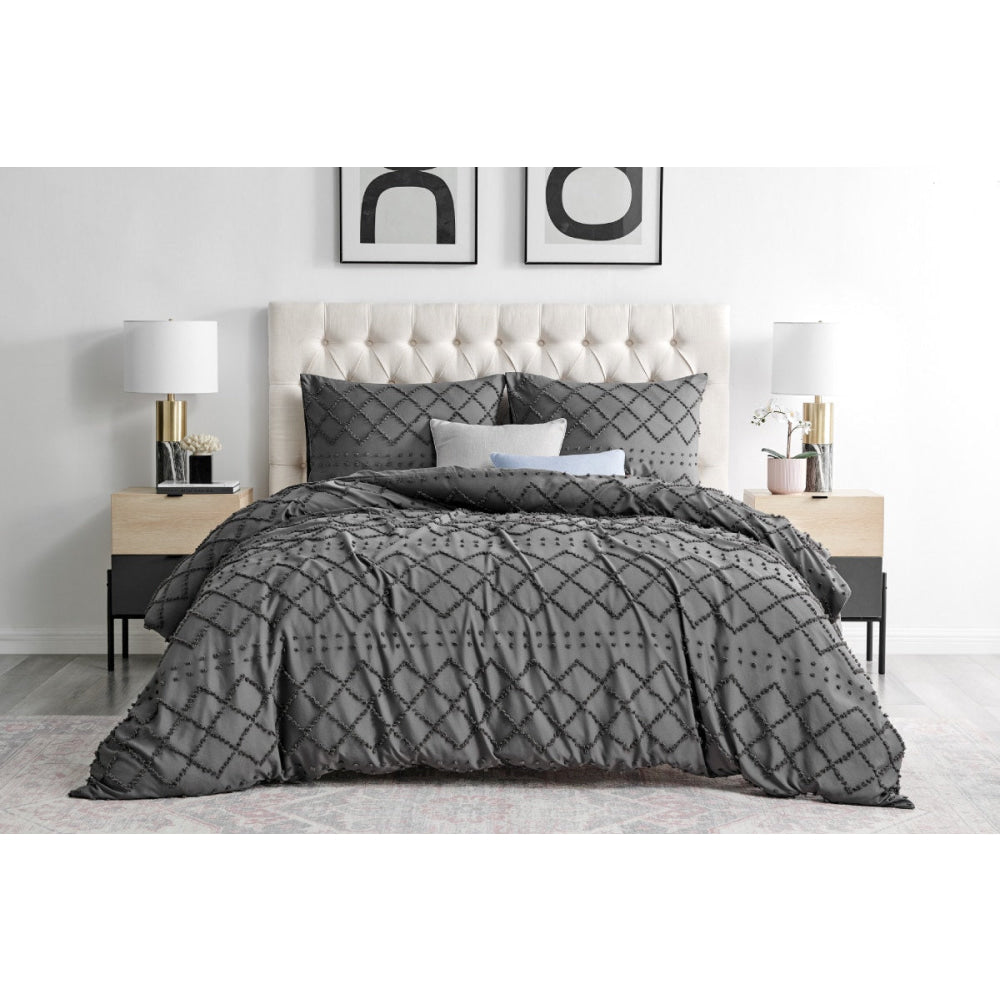 Momentous Living - Tilly Tufted Quilt Cover Set Castlerock Quilt Cover ...