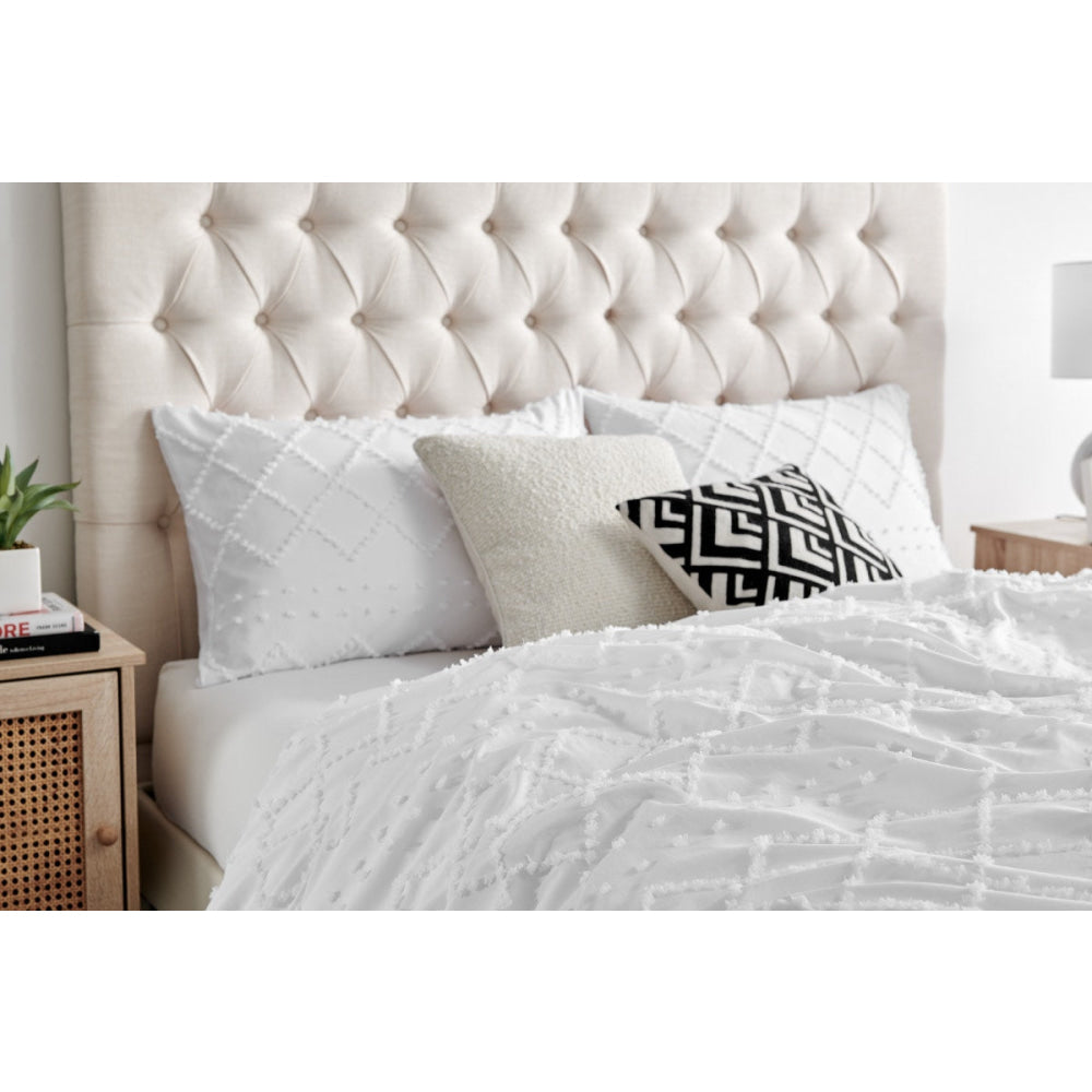 Momentous Living - Tilly Tufted Quilt Cover Set White Quilt Cover Bedding