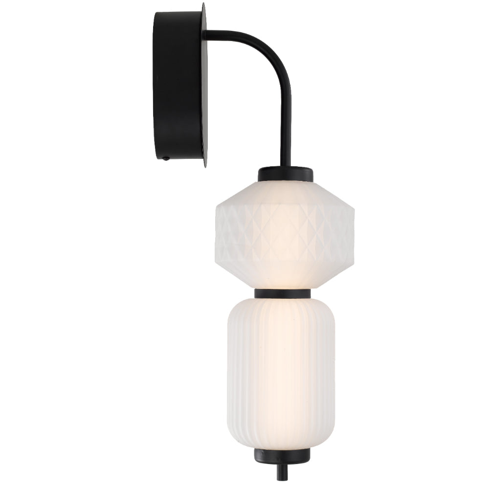 Momentous Living - Torso Modern Wall Lamp Light Metal Glass Black Matte ...