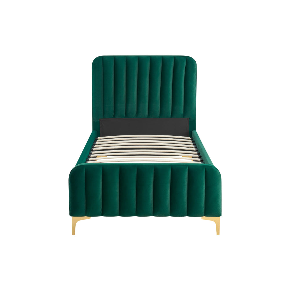Momentous Living - Victoria Velvet Fabric Bed Frame Emerald Bed Frame ...