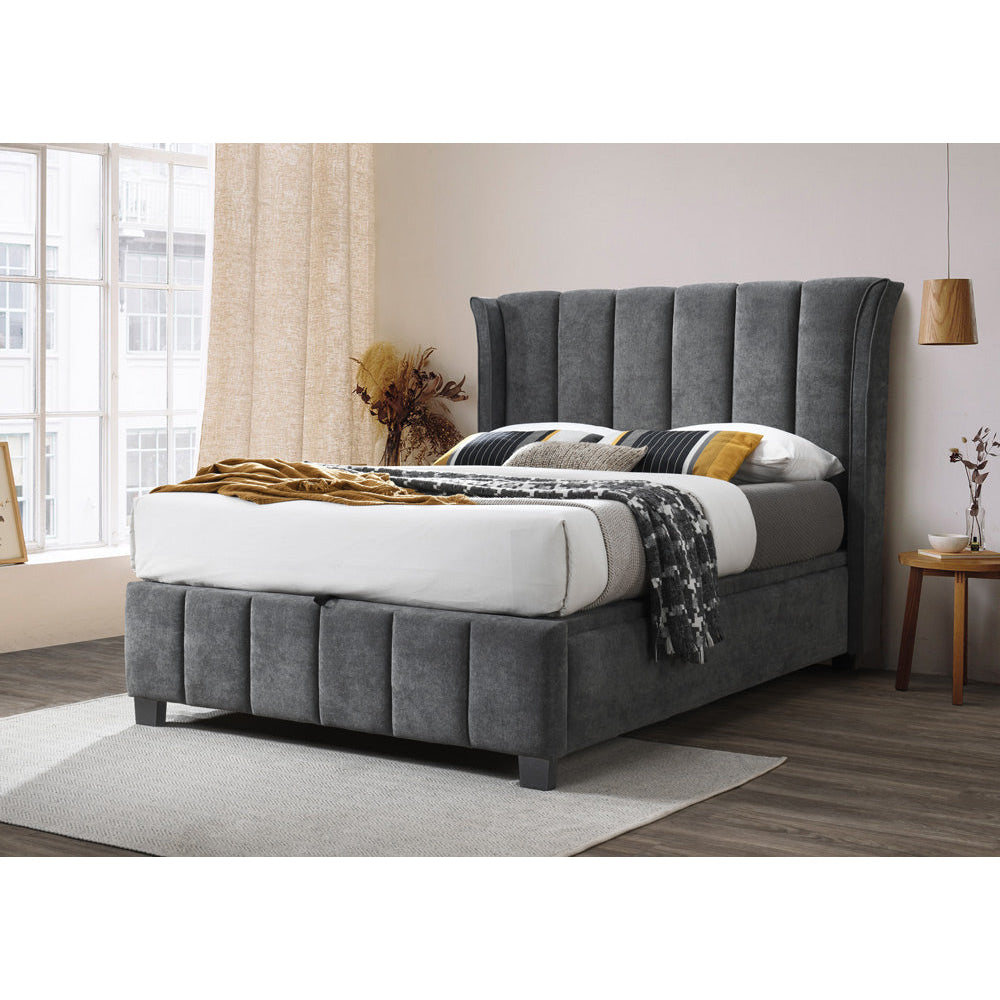 Momentous Living - Vida Fabric Gas Lift Storage Bed Frame Queen Size ...