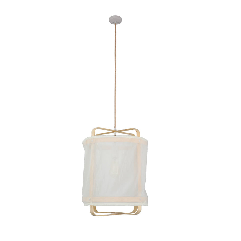 Momentous Living - West Chiffon Fabric Bamboo Hanging Pendant Light ...