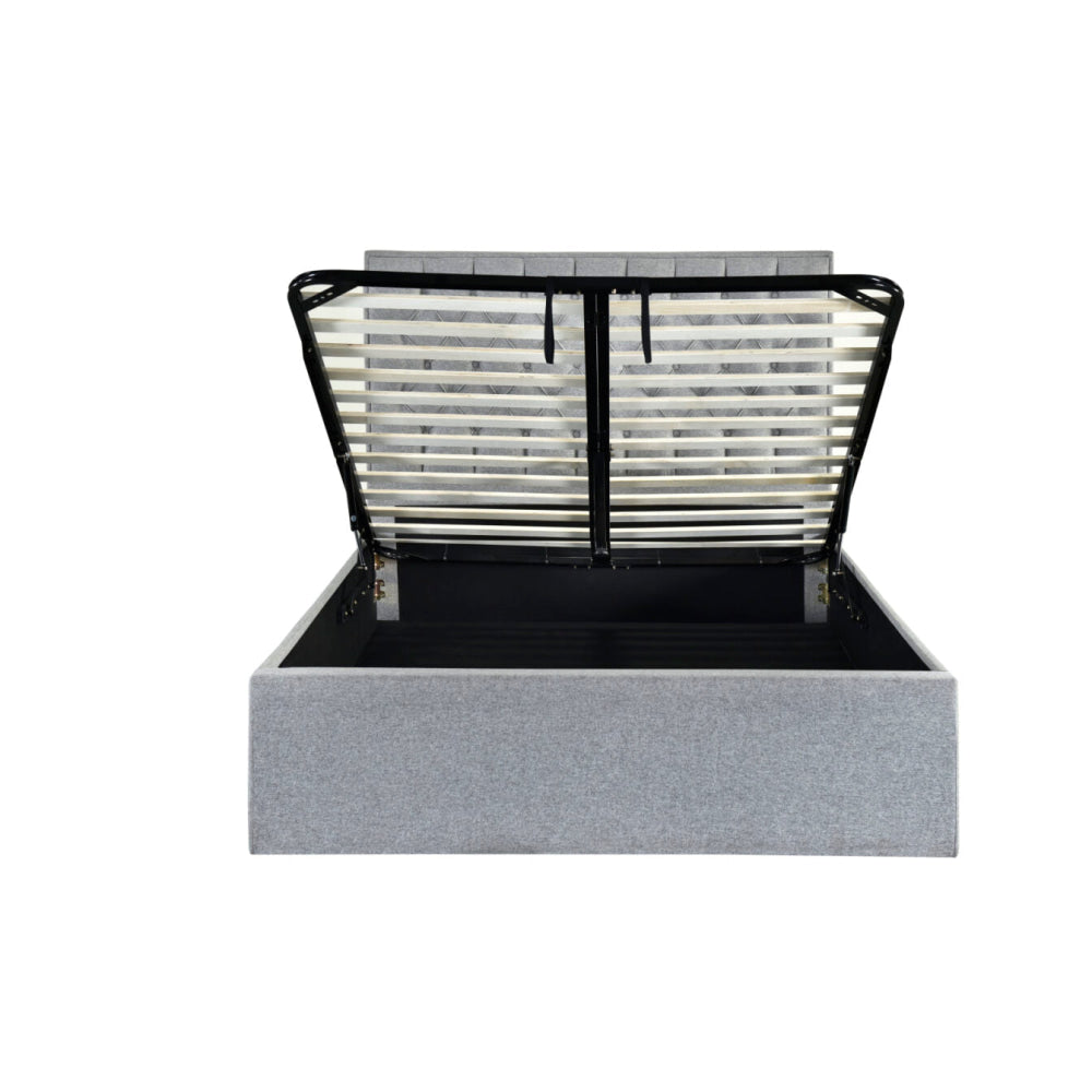 Momentous Living - Luxury Button Tufted Fabric Gas Lift Bed Frame ...