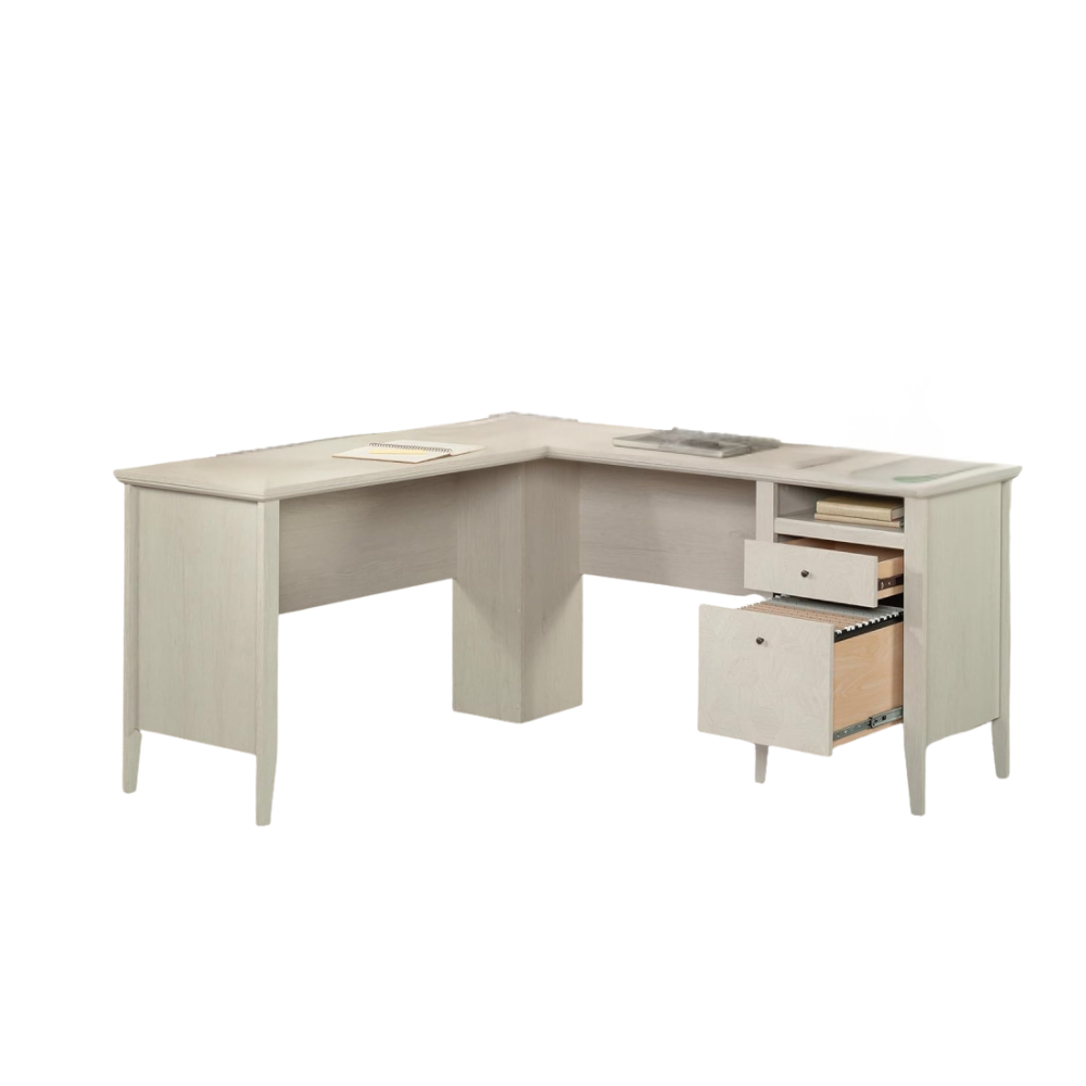 Momentous Living - Woodgrain Corner L-Shape Computer Home Office Study ...