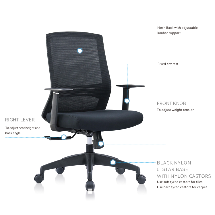 Momentous Living - Yolo Mesh Back Fabric Seat Computer Working Task ...