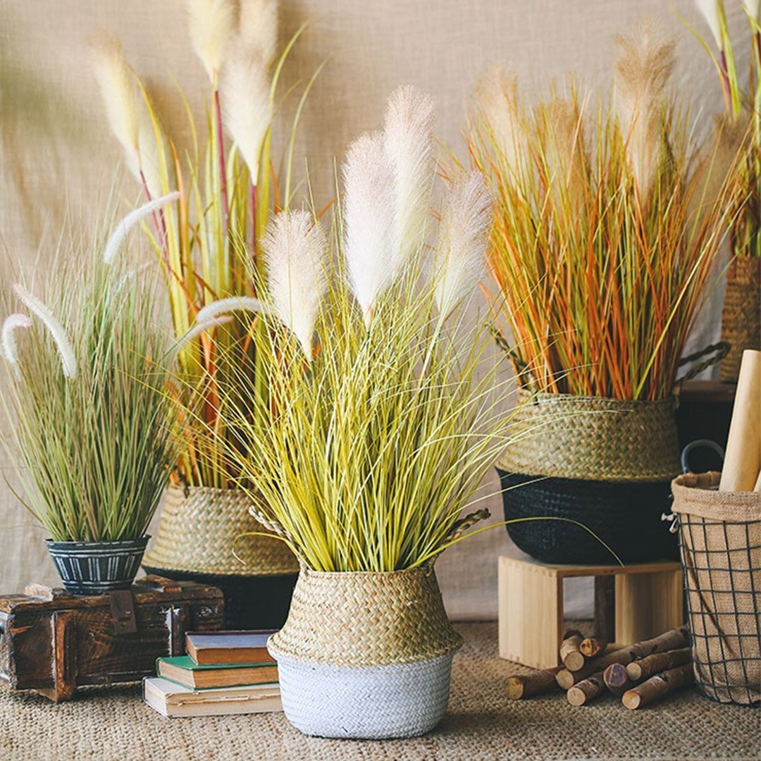 Momentous Living - 137cm Artificial Indoor Potted Reed Bulrush Grass ...