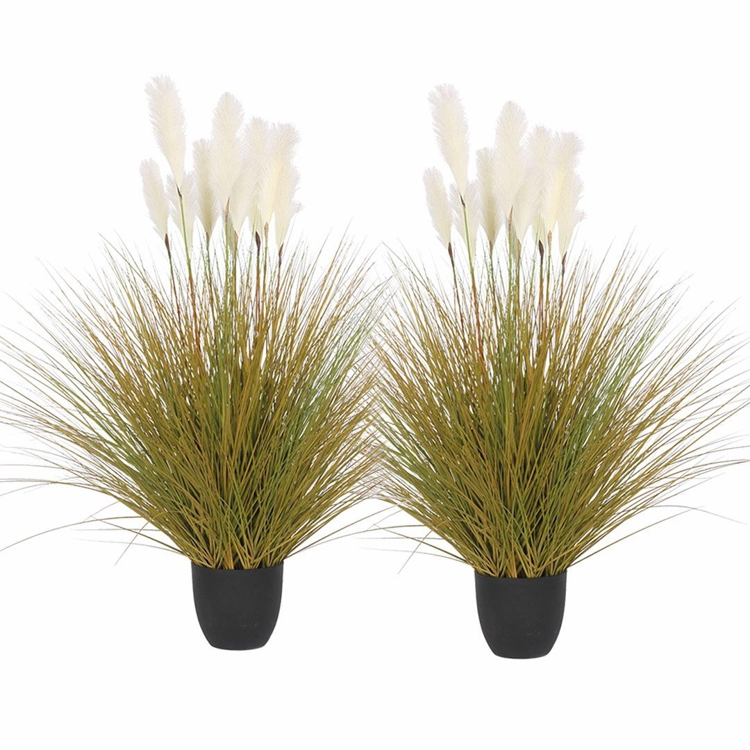 Momentous Living - 2X 137cm Artificial Indoor Potted Reed Bulrush Grass ...
