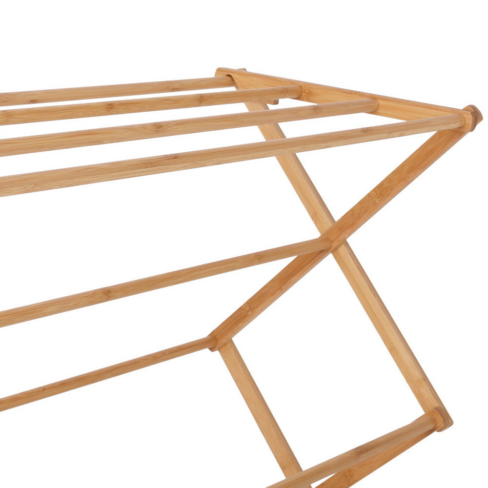 Momentous Living - Bamboo Clothes Dry Rack Folable Towel Hanger Laundry ...