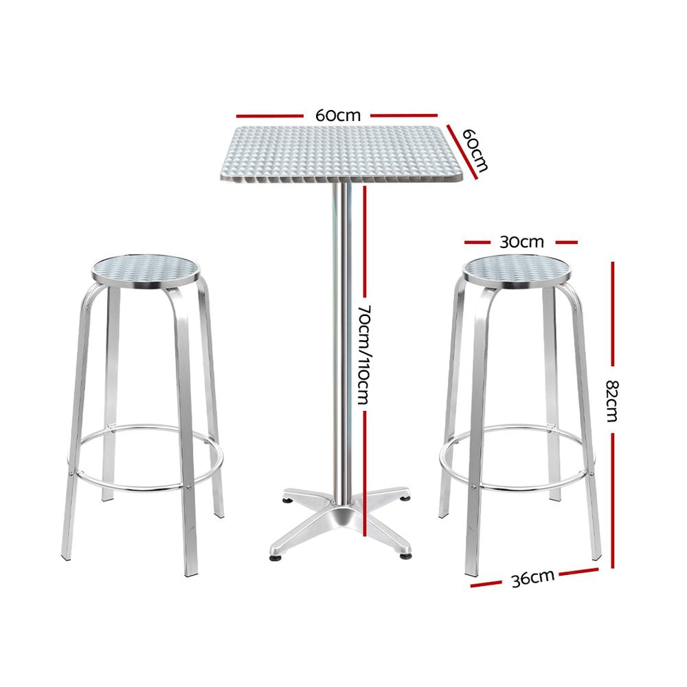 Momentous Living - Outdoor Bistro Set Bar Table Stools Adjustable ...