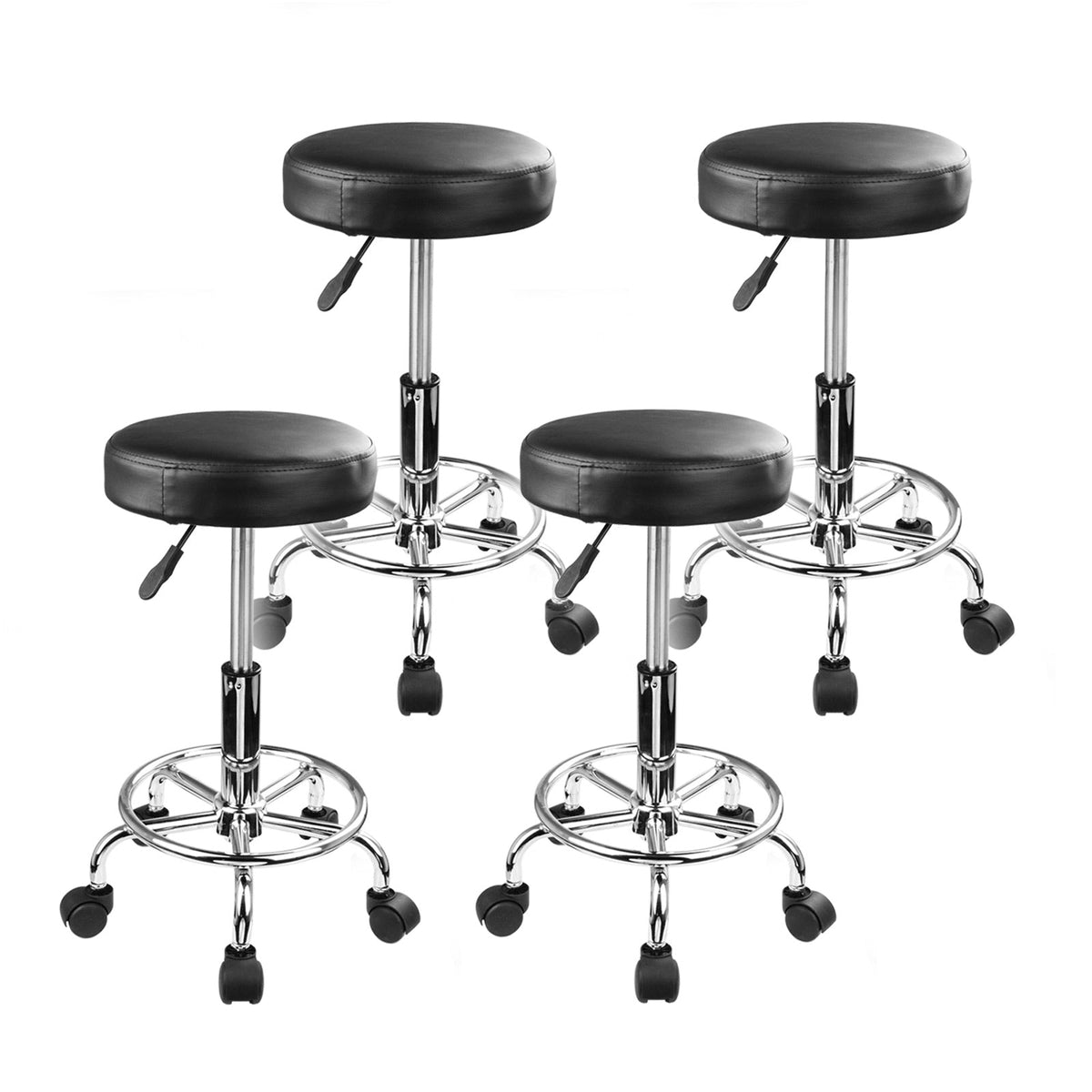 Momentous Living - Forever Beauty 4 Set Black Salon Barber Stool Swivel ...