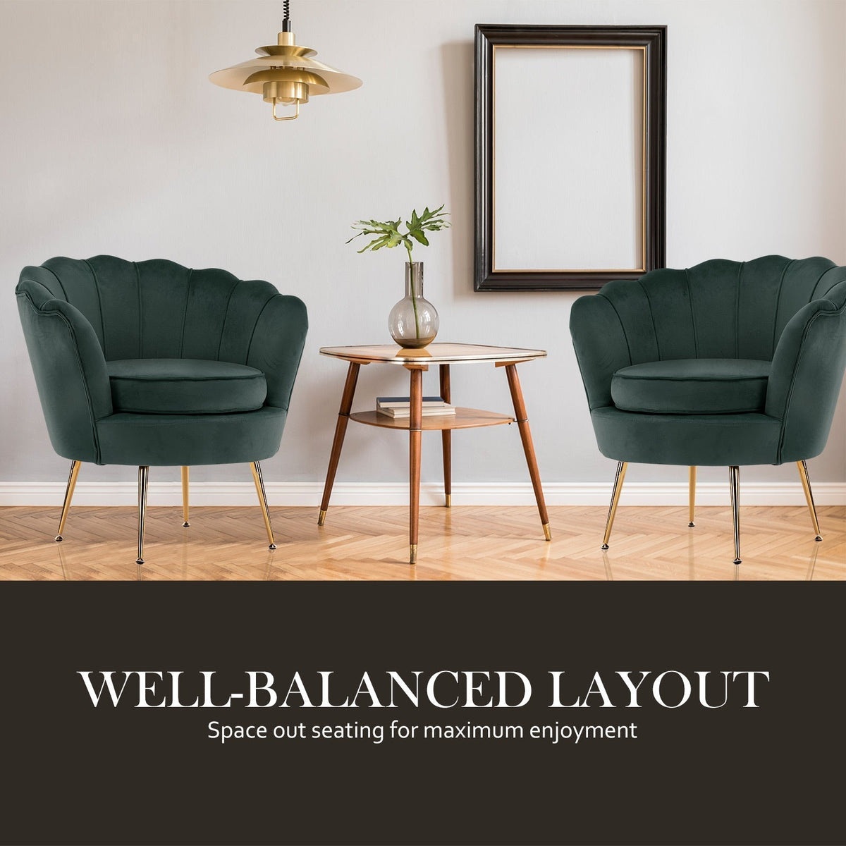 Momentous Living - La Bella Shell Scallop Green Armchair Accent Chair ...