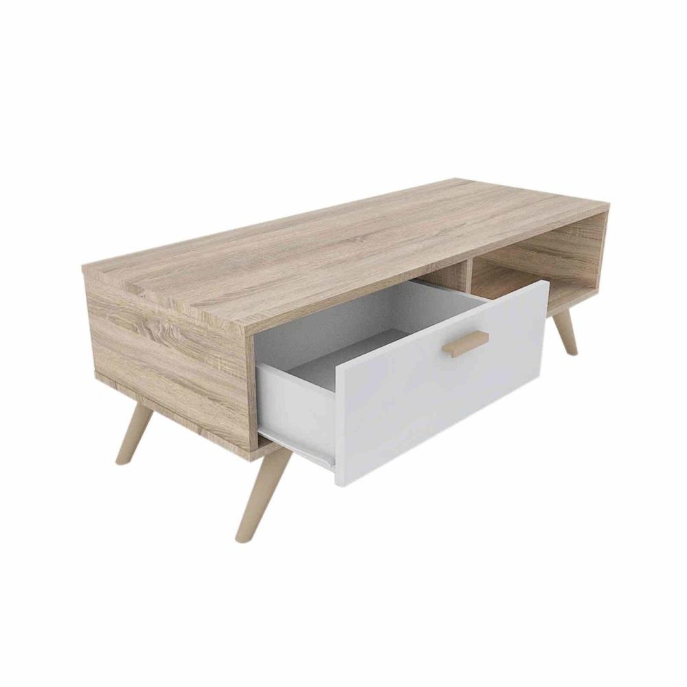 Momentous Living - Abby Scandinavian Coffee Table - Oak & White Coffee ...