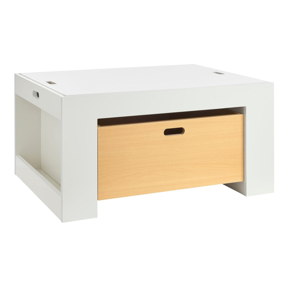 Momentous Living - Andrea Activity Table with Drawers - White/Natural ...
