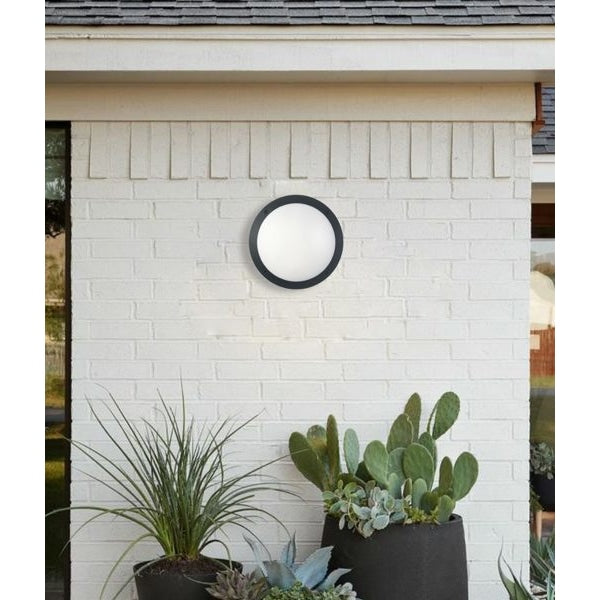 Momentous Living - Bulkhead Wall Light Lamp 12W Round Black 4000K IP66 ...