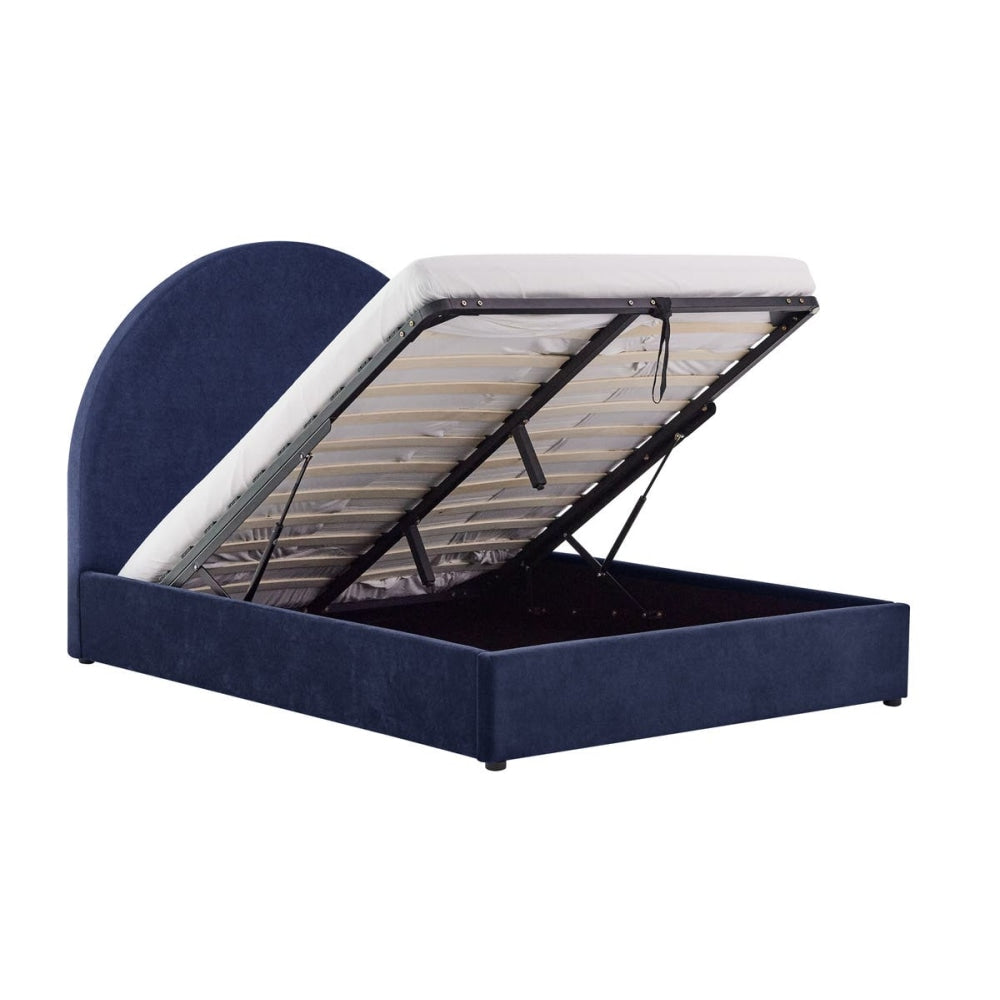 Momentous Living - Eloise Curved Gas Lift Bed Frame - Navy Queen Bed ...